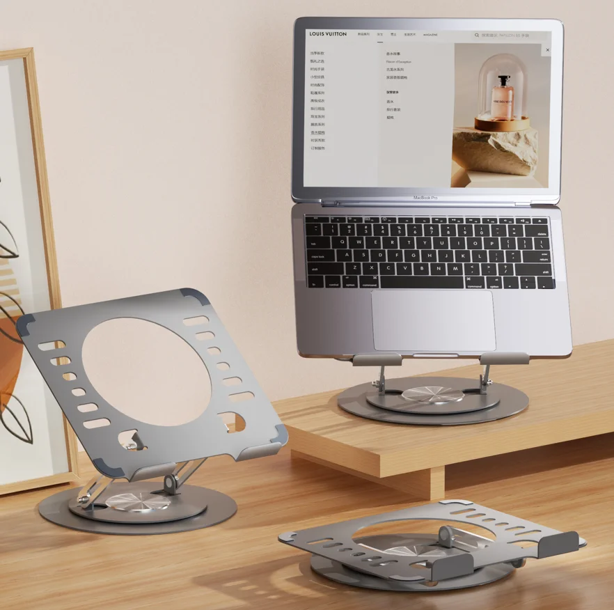 Adjustable Foldable Metal Steel Laptop Table 360 Degree Rotation ...