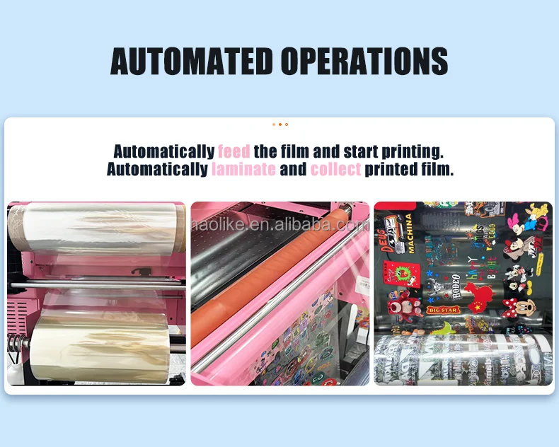 Haolic A3 Pink UV DTF Printer with Laminator - Dual XP600 Heads, Roll ...