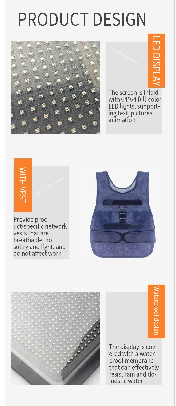 Portable Advertising Led Screen P3.75 Led Vest Waterproof Digital ...