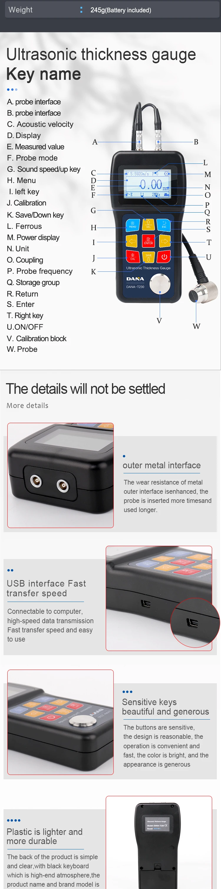 DANA-T230 Ultrasonic Thickness Gauge - Precision & Reliability