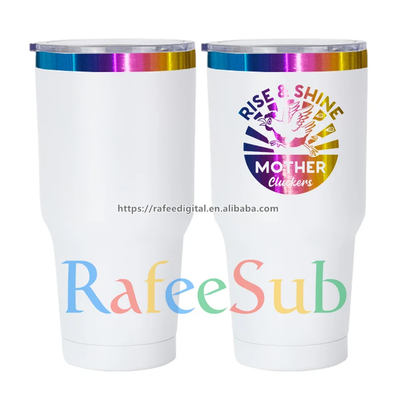 Wholesale Bulk 30oz 30 Oz Custom Diy Laser Engravable Rainbow Plated Base Powder Coated Blank ...