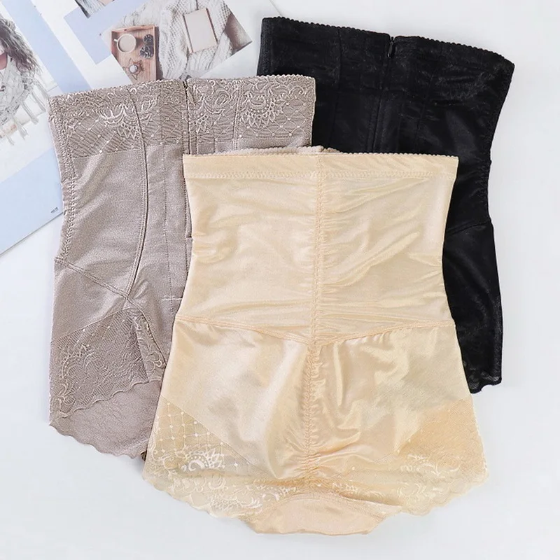 Lace High Belt Zipper Body Shaping Panties Lifting Butt Women Bodysuit ...