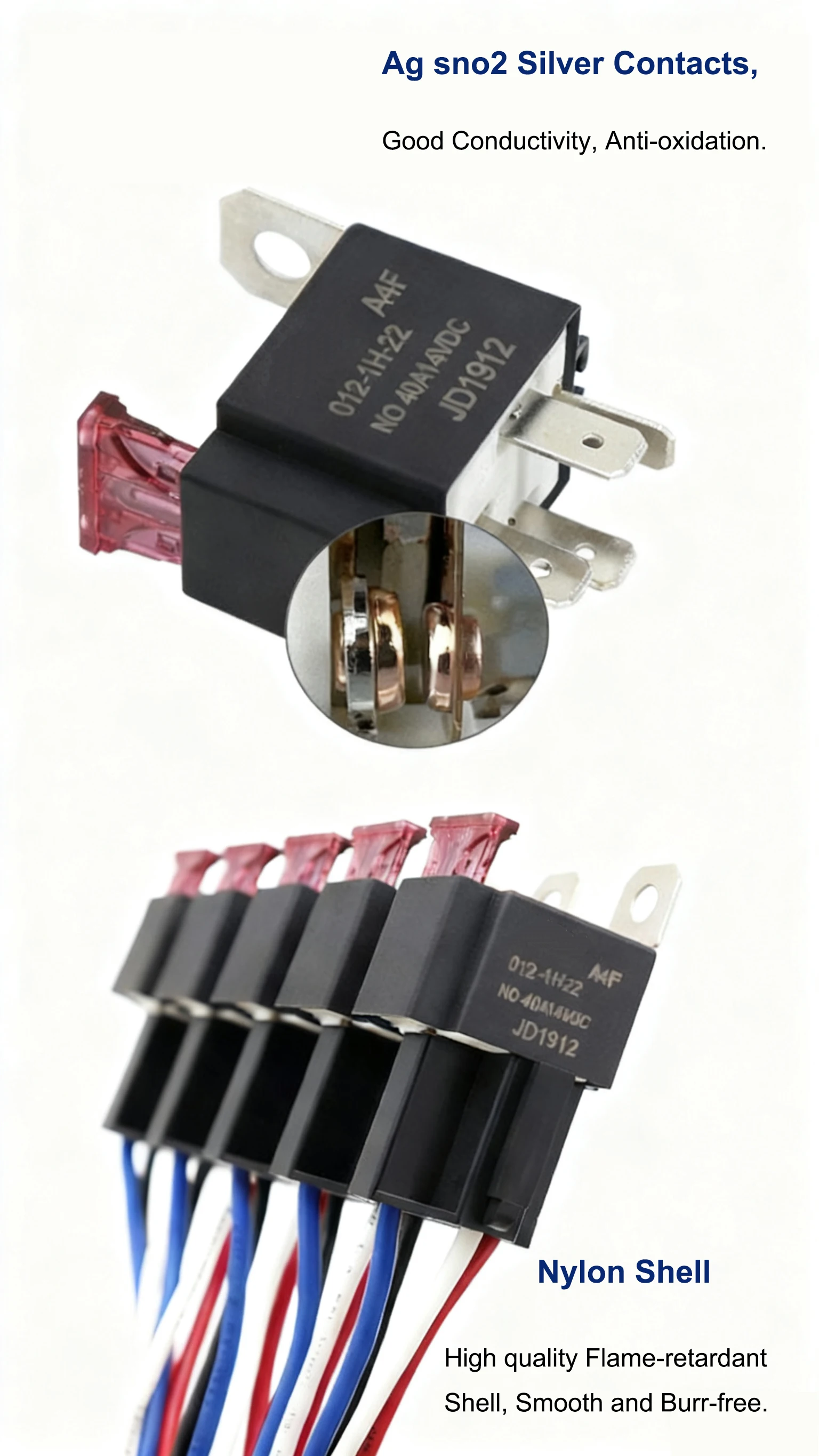 Heavy Duty 40A 30A 12V/24V Auto Electrical Relay Switch Kit 4Pin/5Pin ...