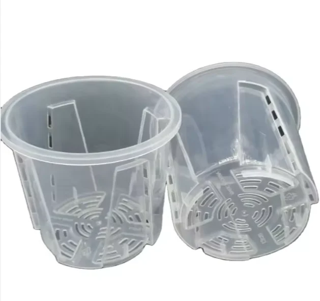 Clear Orchid Pots Short Fat Transparent Root Control Pot Air Permeable ...