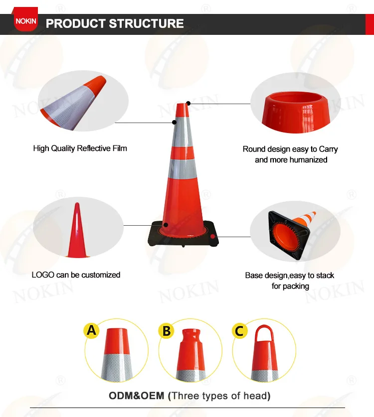NOKIN Traffic Cones - Durable, Reflective Safety Barriers