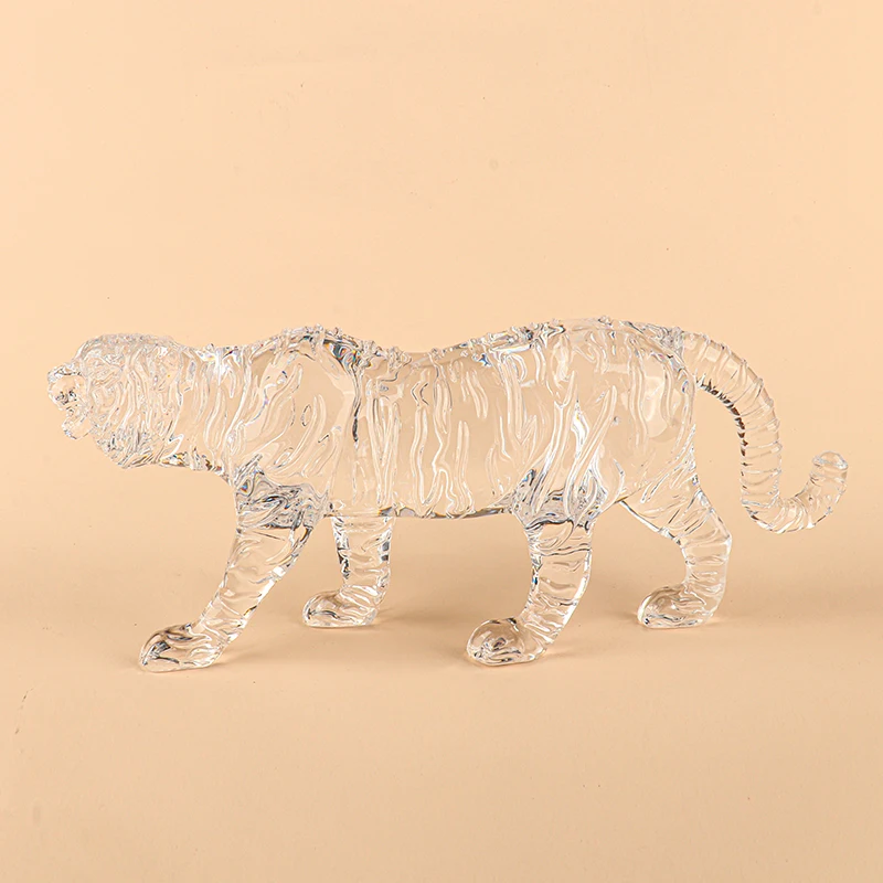 Acrylic Tiger Statue Folk Art Resin Crafts Sculpture Home Ornament And ...
