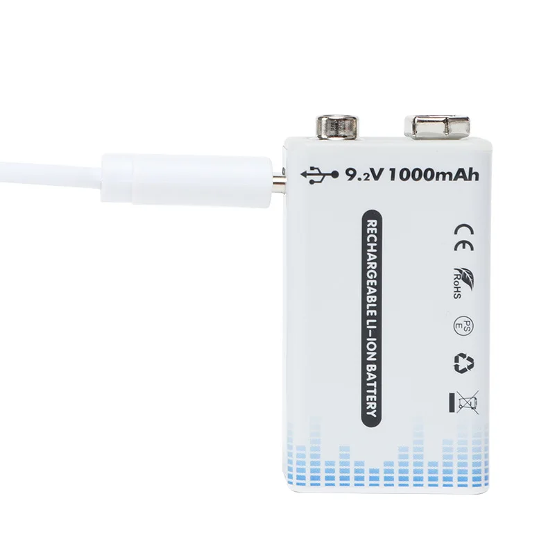 High Quality Rechargeable Batteries 9V 500mAh 6F22 Lithium Ion Cell USB ...