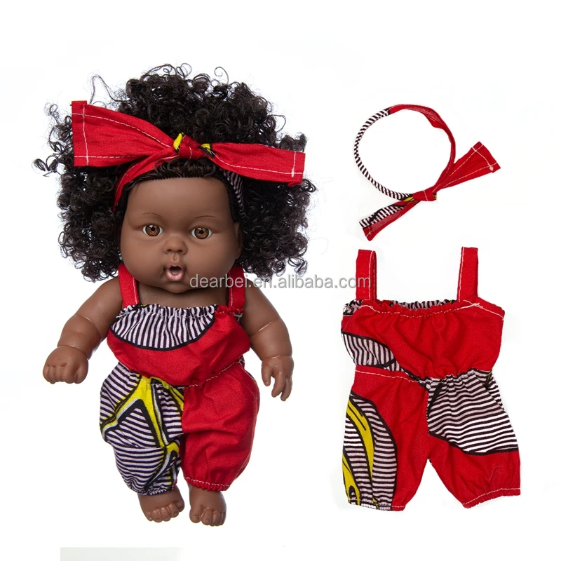 20cm Black African American Reborn Dolls Full Silicone Vinyl Gift Baby ...