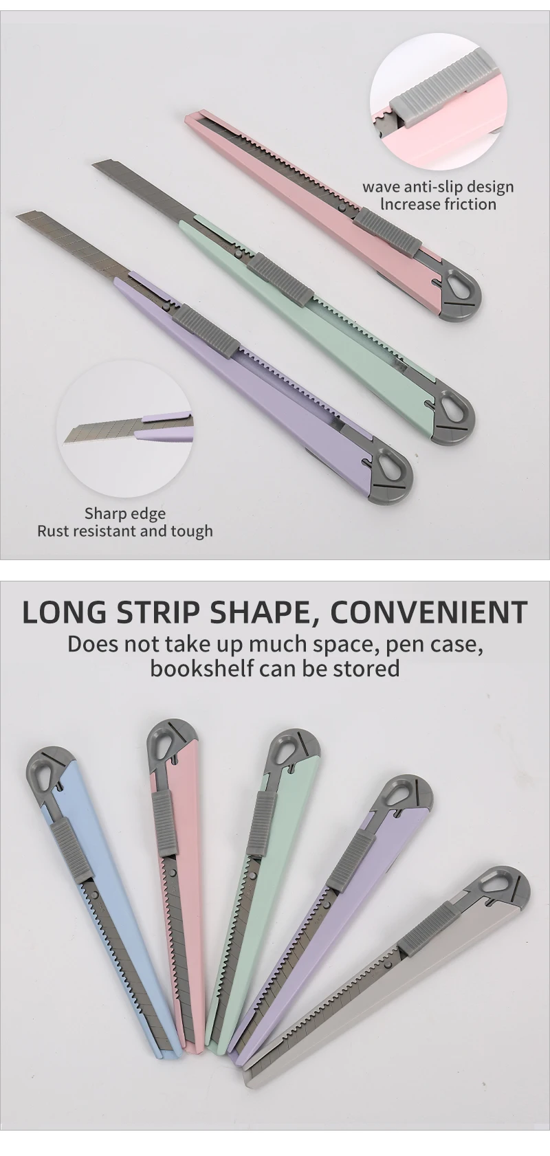 JP Long Triangular Shape Portable Utility Knife - Retractable