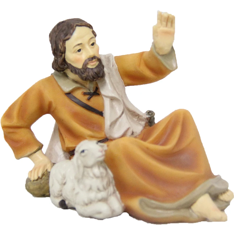 ZICOM 11cm Nativity Figures Shepherd Lying with Sheep Germany Christmas ...