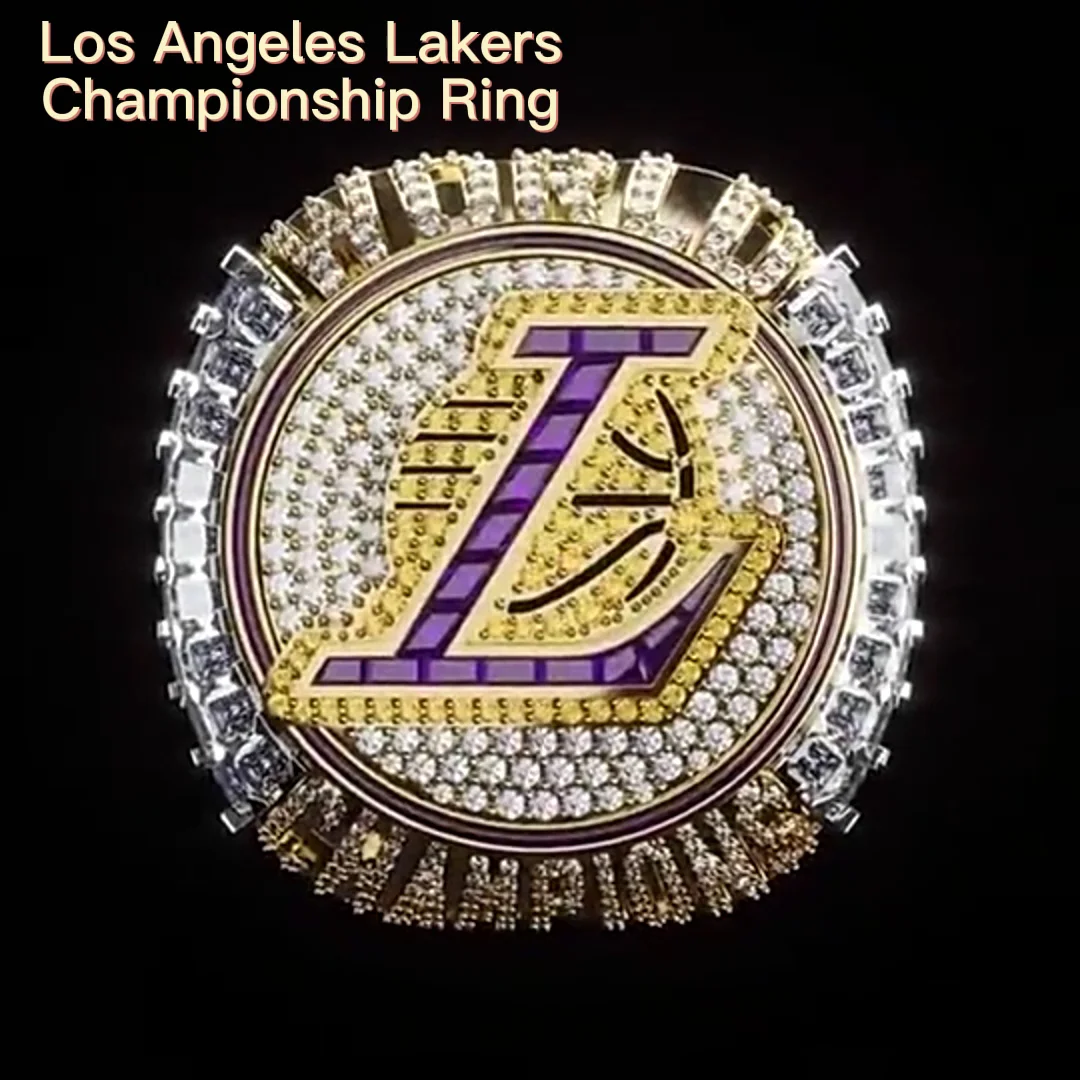 Men Basketball Stainless Steel Pave Cubic Zircon Lakers Championship ...