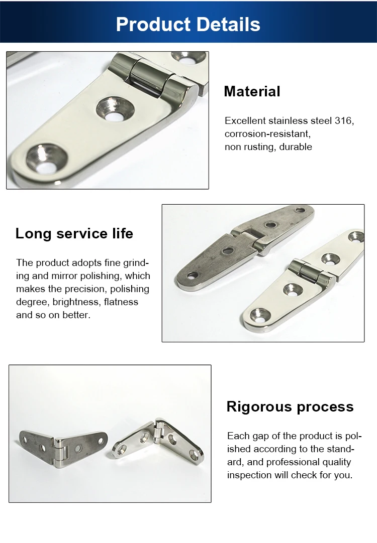 Four Hole Stainless Steel Hinge SS316 Flush Hinge Furniture GB Bearing ...