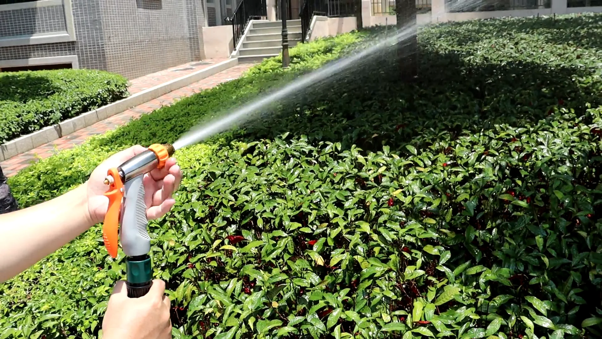 Brass Jet Water Spray Gun Metal Adjustable 3 Way Spray Mode Garden Lawn ...