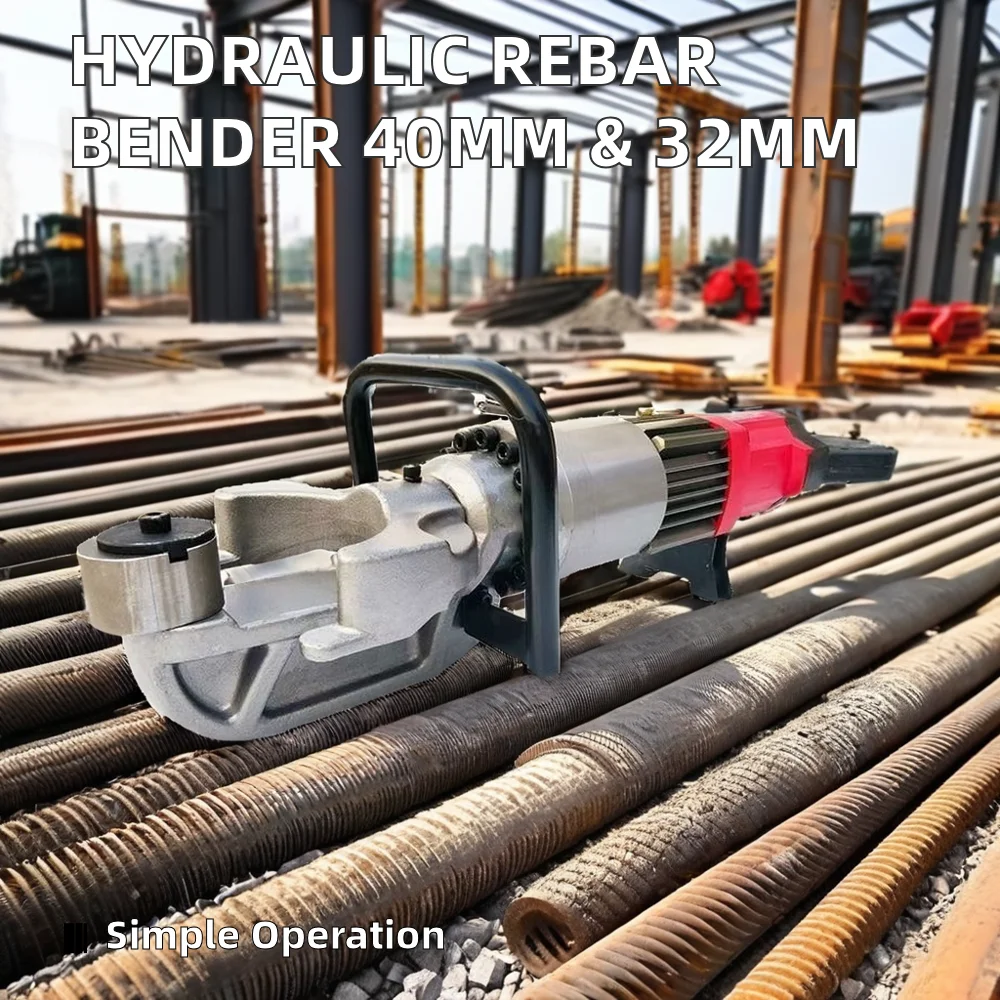 Portable Hydraulic Steel Rod Bending Machine 40mm 32mm Rebar Bender ...