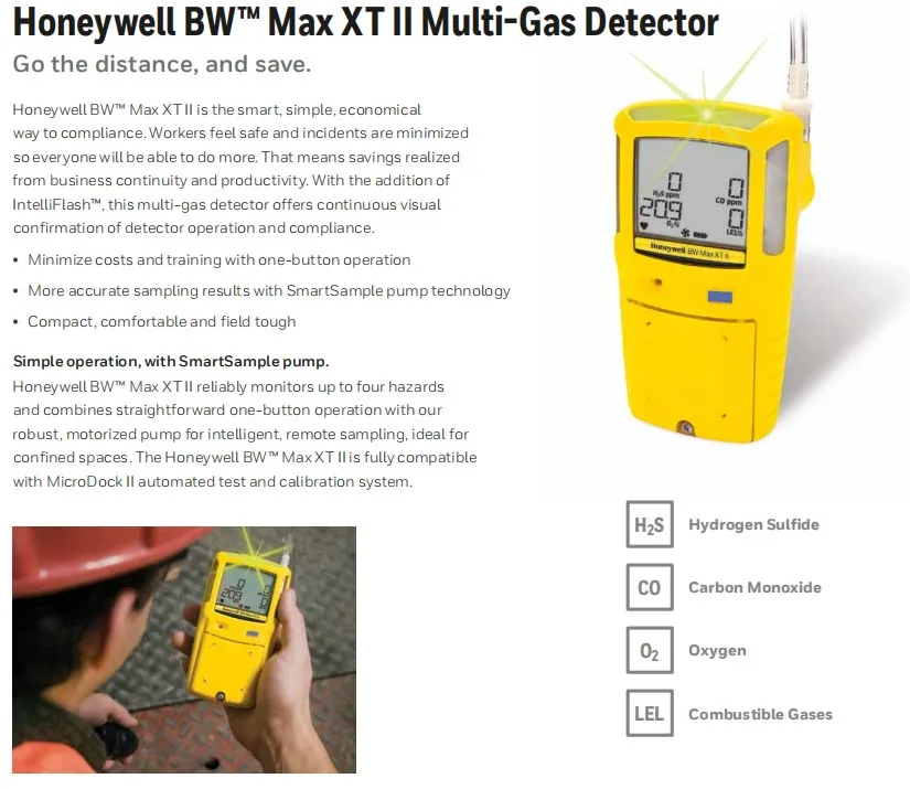 Honeywell BW Max XT II 4-Gas Detector - Reliable Safety