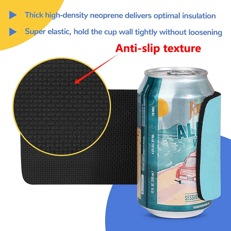 12oz 18oz Custom Sublimation Snap Stick Blank Neoprene Insulated Beer ...