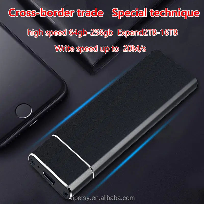 Vipetsy Portable SSD Hard Disk - 1TB Metal Hard Drive