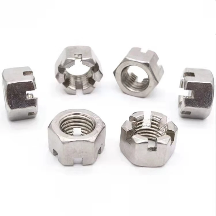 Castle Nut M8 M3 M10 M12 Hex Slotted Round Flange M4 M5 M6 Nuts Din935 M60 M64 M68 M36 M20 M22 ...