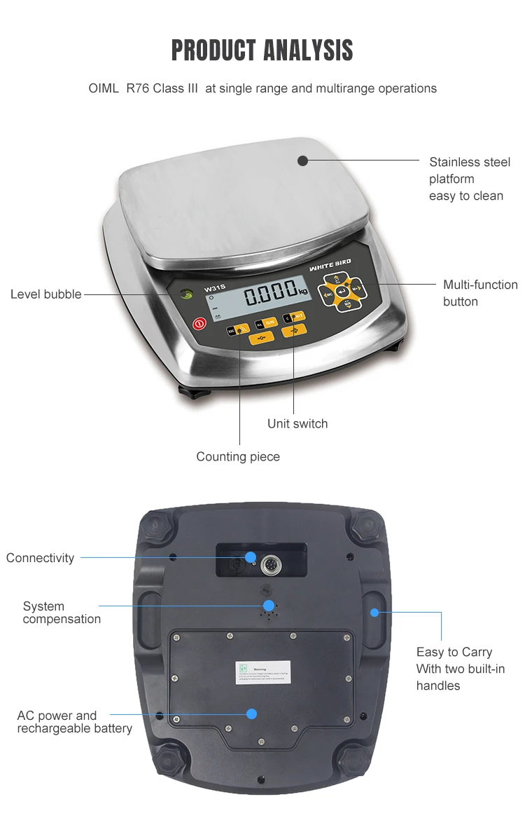 Electronic Balance Gram Label Printing Barcode Printing Stainless Steel ...