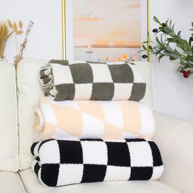 Custom Soft Warm Designer Chess Checkered Board Blanket