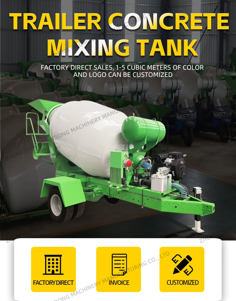 China Factory Direct Sale Trailer Vehicle Concrete Mixer