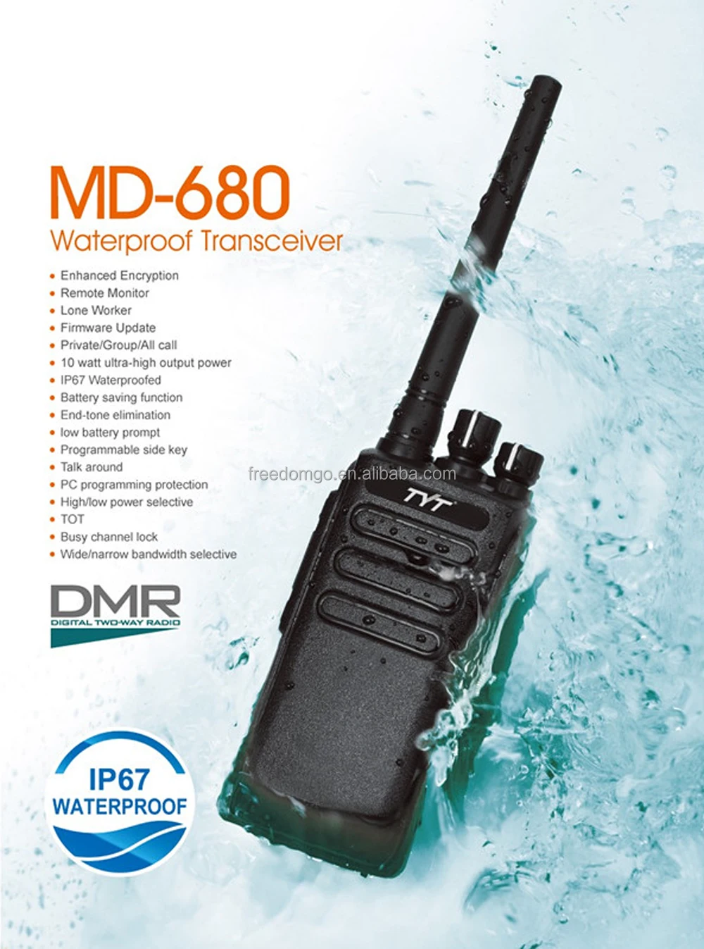 TYT MD-680D Wireless Interphone - Long Range Walkie Talkie