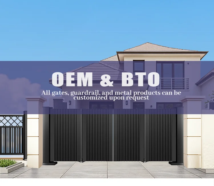 Modern Automatic Villa Gate - Durable Aluminum Sliding Entrance