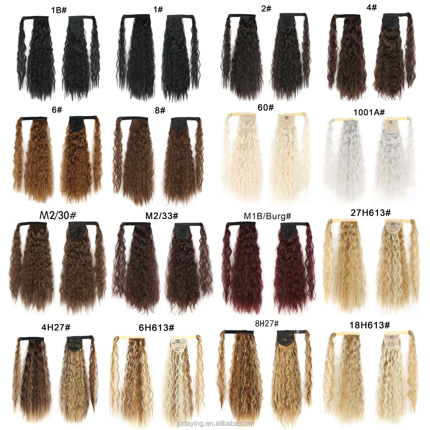 Cheap Water Wave Wrap Around Ponytail Synthetic 24 Inch Long Kinky ...