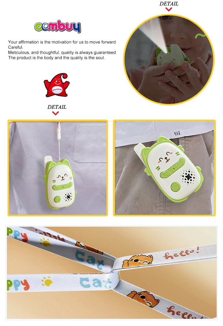 Interactive Intercom Button Cute Cat Intercom Play Children Walkie ...