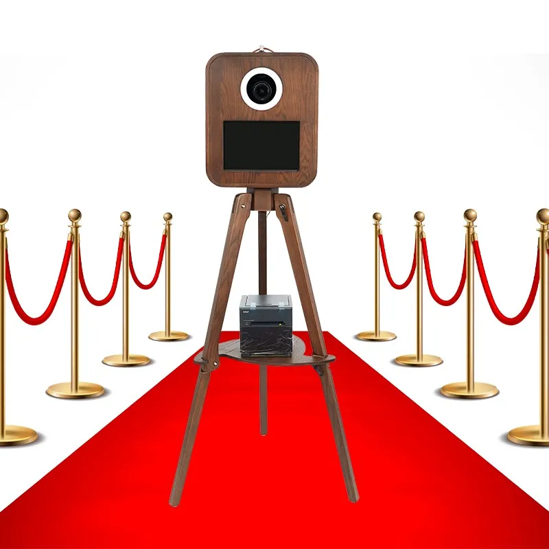 Vintage Red Oak Wood Photobooth Machine Retro Wooden Photo Booth For ...