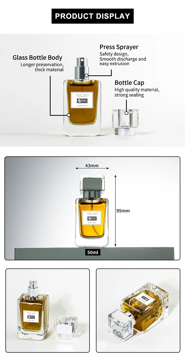 Luxury Custom OEM ODM Logo 50ml 100ml Clear Fragrance for Men Glass ...