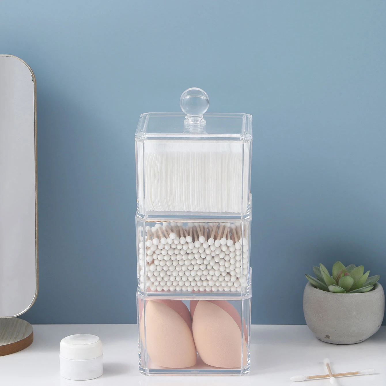 Cosmetics Organization Transparent Plastic Stackable Dust-proof Acrylic ...