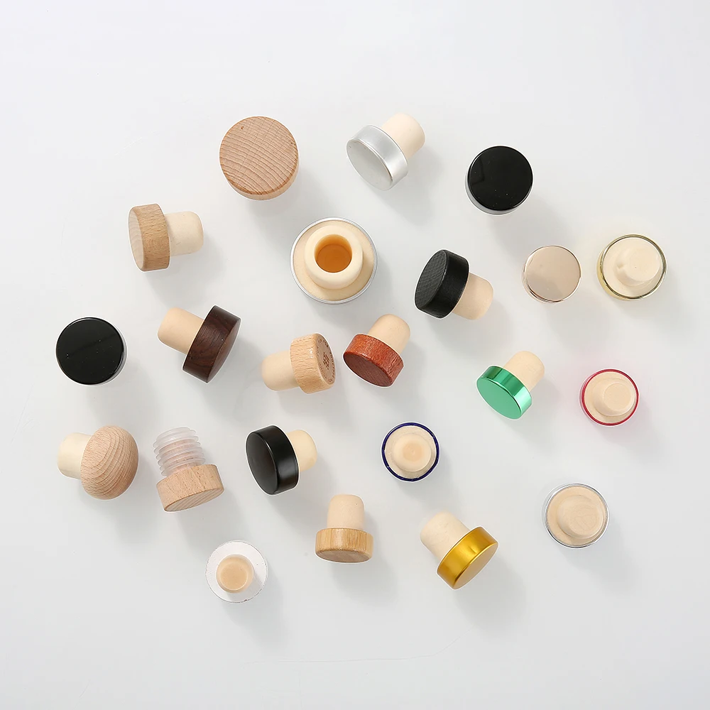 Custom Wood Cap Natural Cork Synthetic Stopper Plastic Cap Aluminum Cap ...