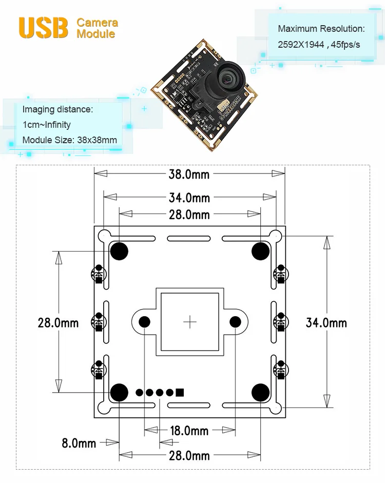 Micro Mini 5MP RGB Color Global Shutter Industrial External Trigger USB ...
