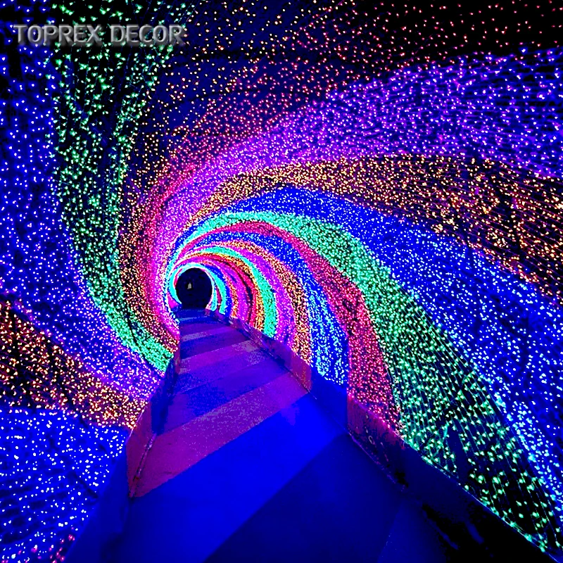 Christmas Event Decoration Giant Led Time Tunnel Motif Metal Arch Light ...