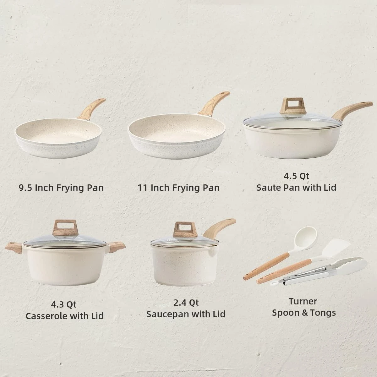 Granite Non Stick Cookware Set Granite Cooking Pot Cookware Casseroles ...