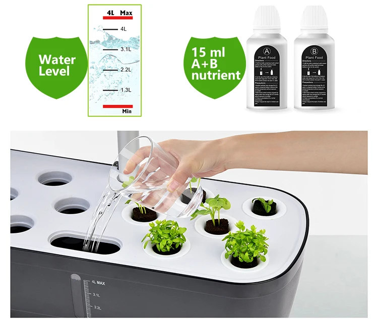Smart Indoor Garden Planter - LED Grow Lights & Pots