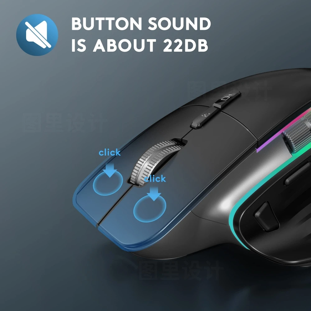 Gaming Wireless Multi-Device Mouse USB Interface BT 5.0 4.0 2.4G ...