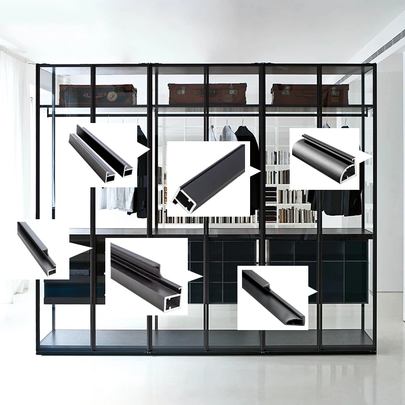 Modern Styles Glass Door Profile 20mm 25mm 30mm Aluminum
