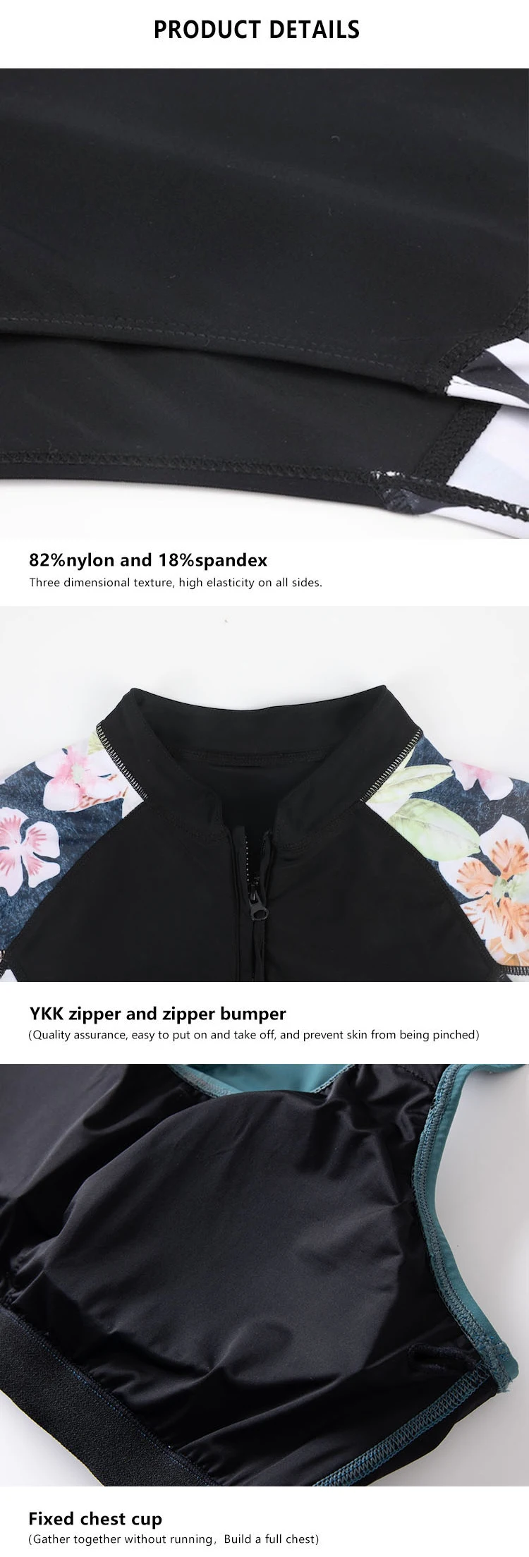 One Piece Front Zipper Water Sports Rash Guard High Quality Custom Rash ...