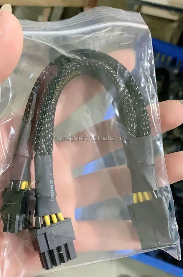 8 Pin Female to Dual 8(6+2) Pin Male Braided Sleeved Splitter Power ...