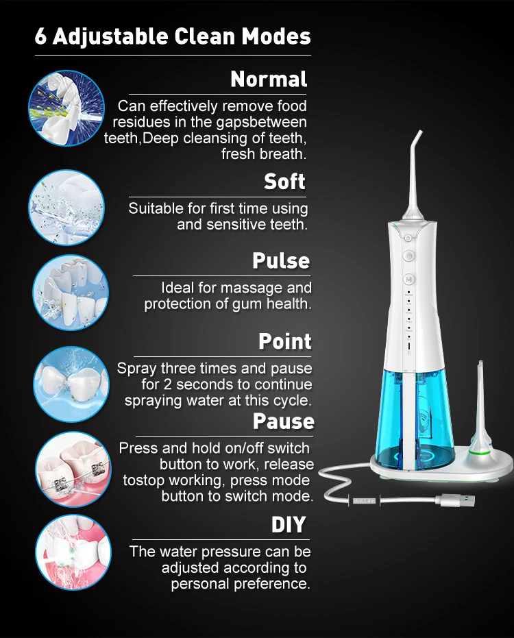 Dental Water Jet Factory 2024 Upgraded Portable Cordless Electric Water ...