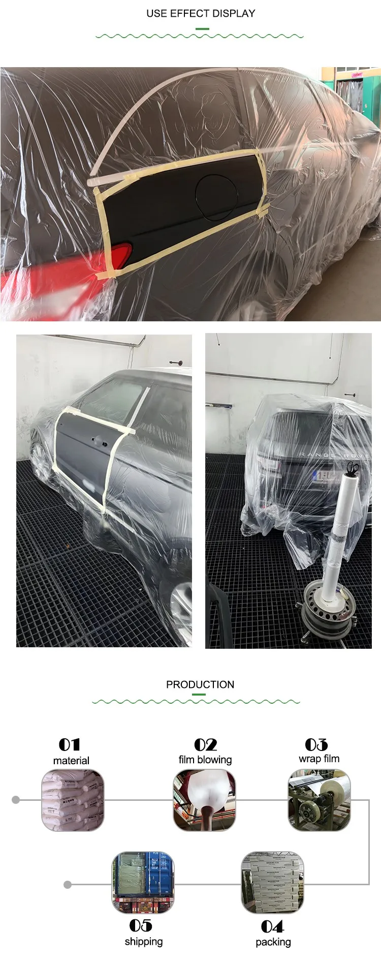 Universal Plastic Disposable Auto Painting Masking Film Auto Paint ...