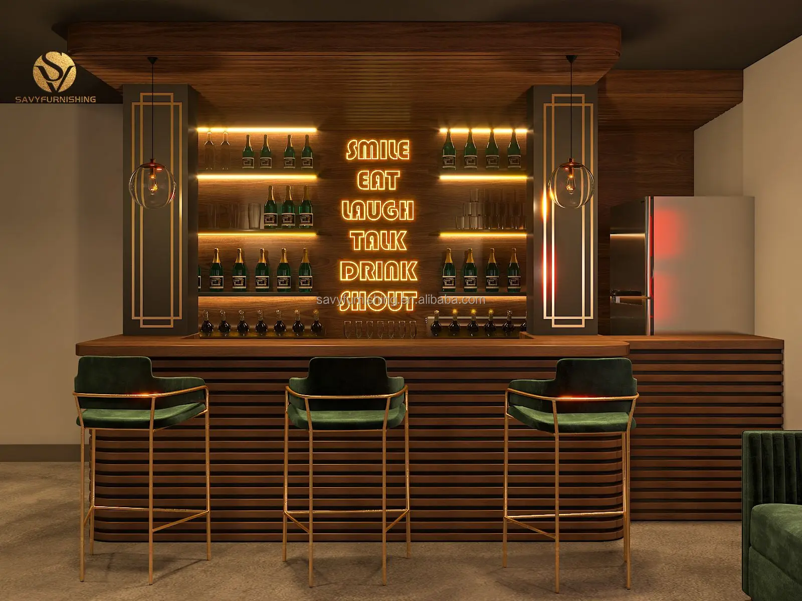 Modern Wooden Restaurant Bar Counter Design Comfy Cafe Shop Furniture ...