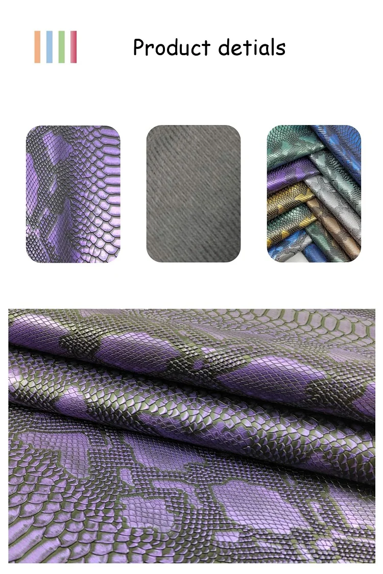 Pu Python Embossed Snake Skin Faux Leather Fabric For Handbag And Shoes ...