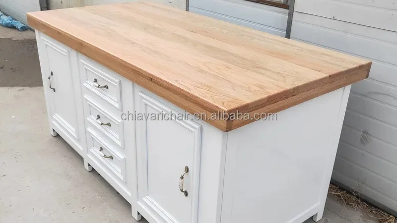 Portable Wood Storage Cabinet Buffet Table Sideboard Dining Table For ...