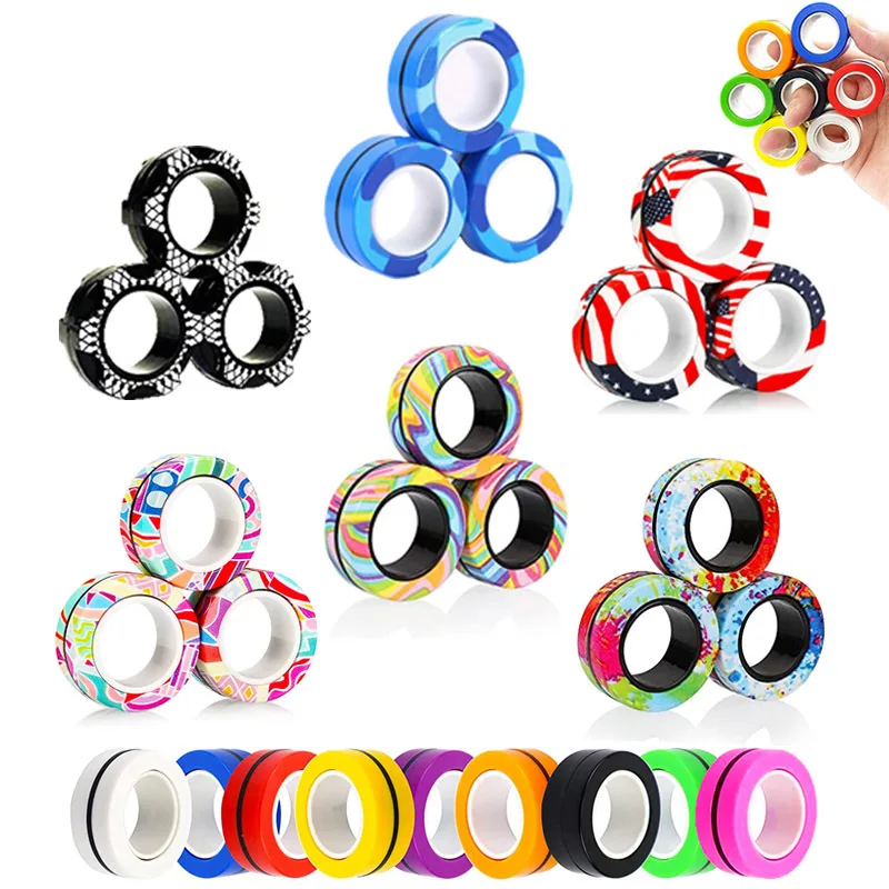 Magnetic Rings Antistress Fidget Toy Magic Ringtool Bracelet Magnetic ...
