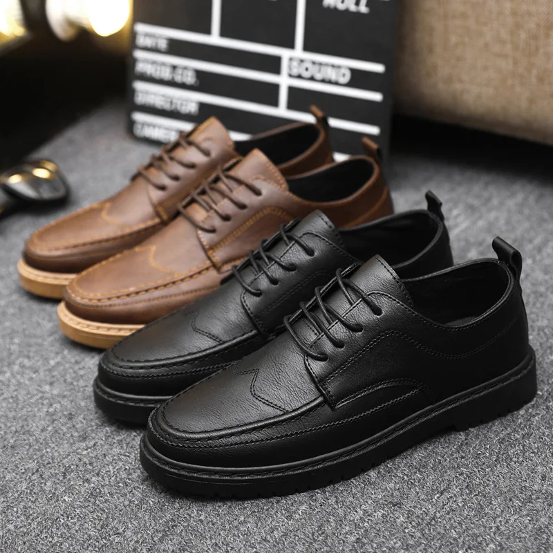 Alibaba.com: Black Brand Mens Leather Strap Casual Shoes Russian Boat ...
