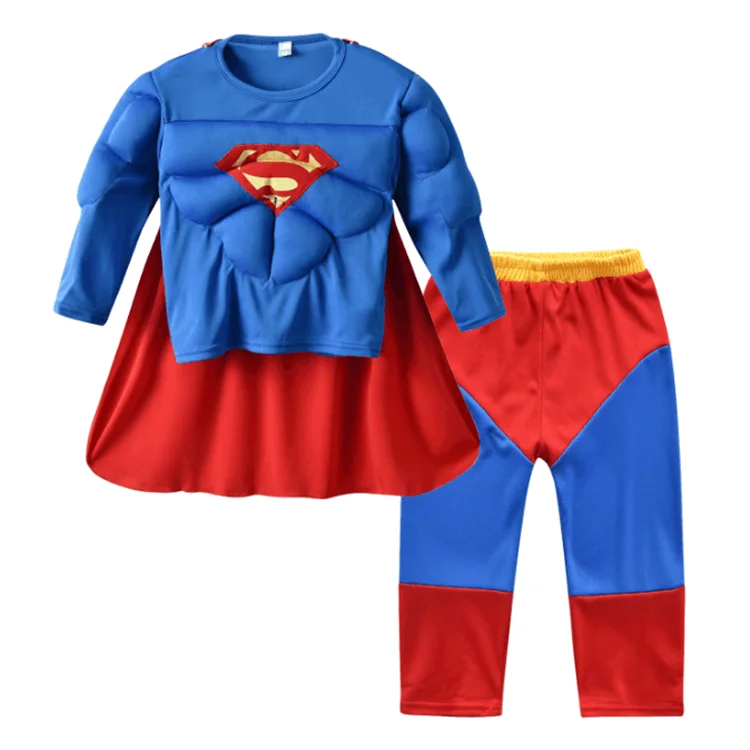 Superhero Muscle Super Man Costume Performance Cosplay Kids Superhero ...