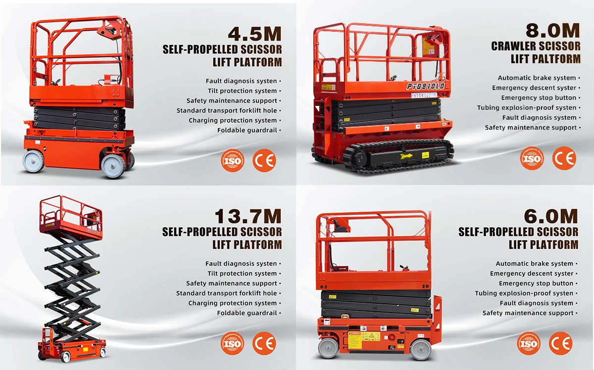 Mini Manlift Self Propelled Scissor Lift On Tracks Rough Terrain ...